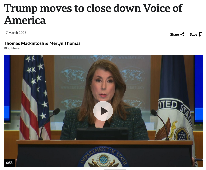The close down of Voice of America, from BBC and Vox - MECO6925 Online ...